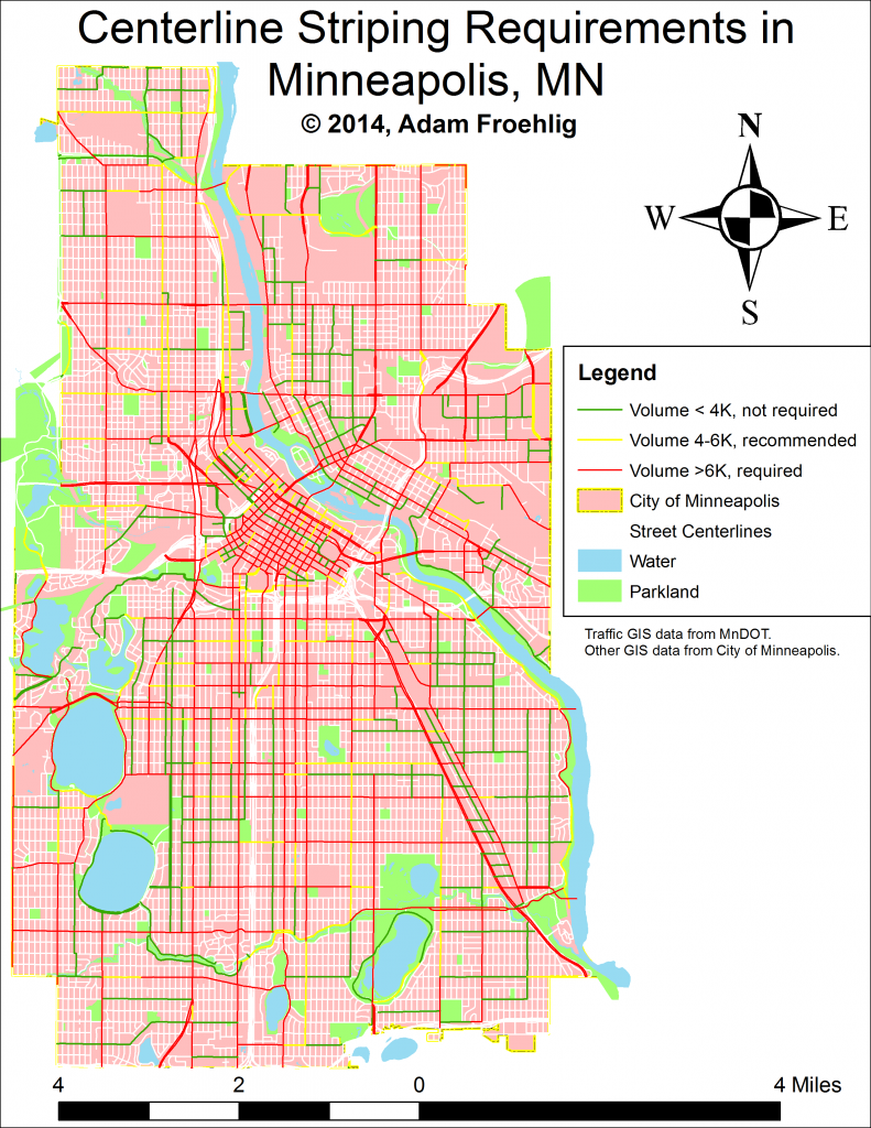 Map of the Day: Centerline Striping Requirements in Minneapolis ...