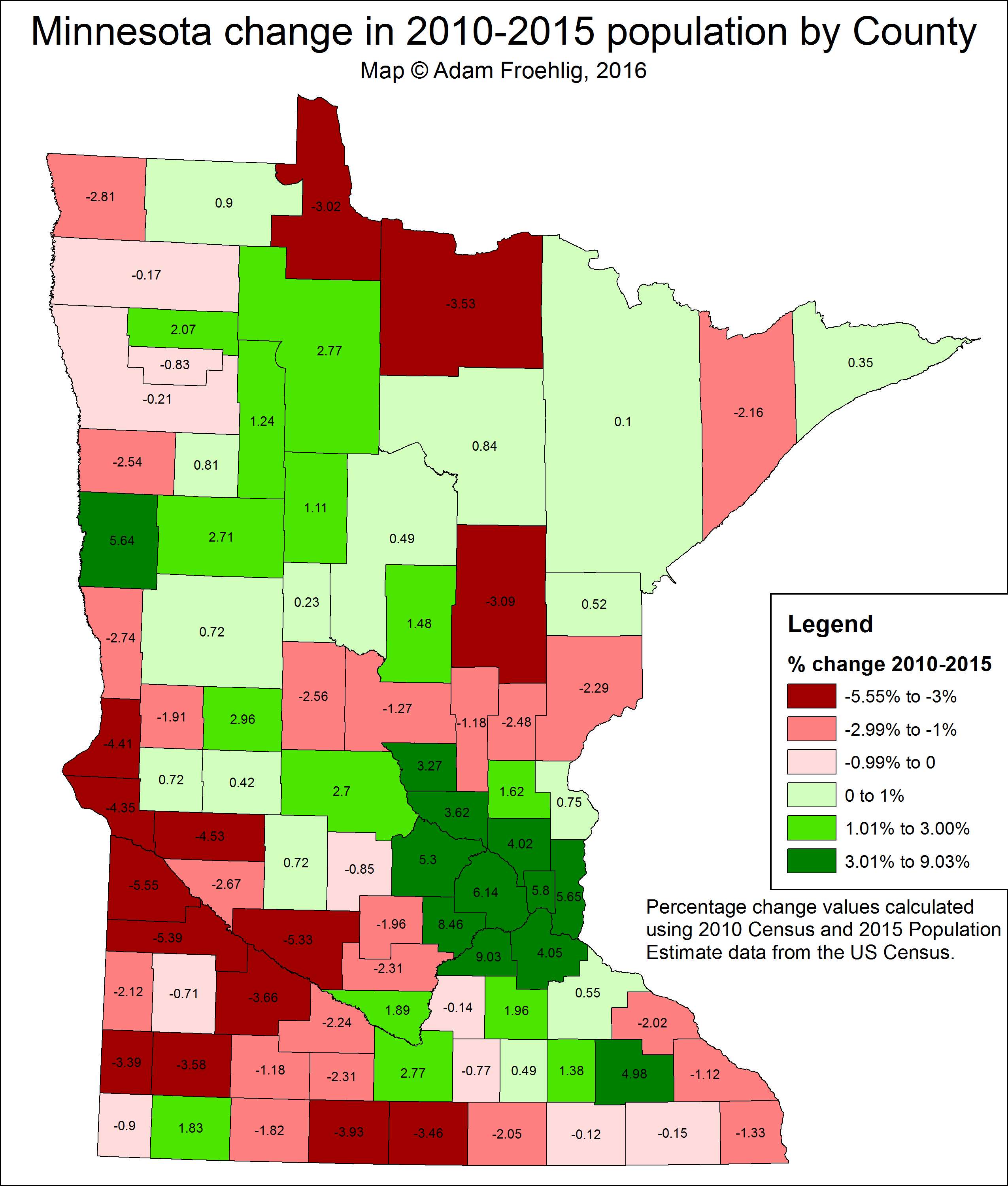 Map Monday: Population Growth in Minnesota Counties - Streets.mn