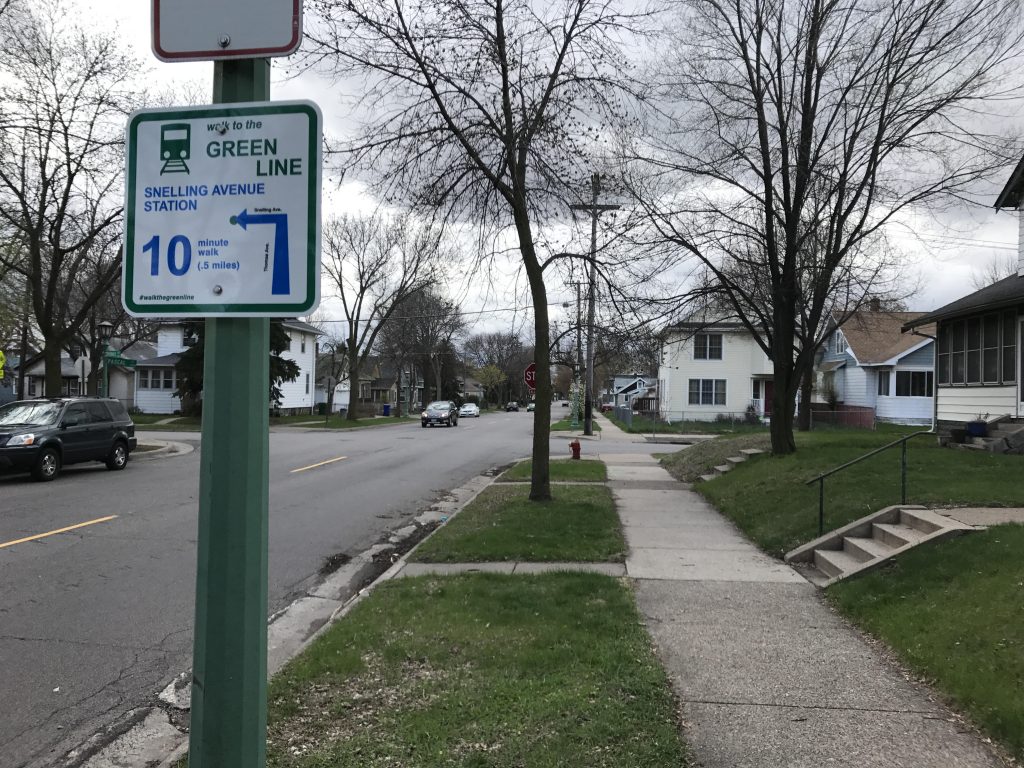 New Signs Encourage Walking along the Green Line Corridor - Streets.mn
