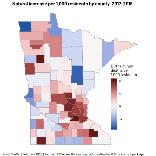 Map Monday: Population Change in Minnesota, 2017-2018 - Streets.mn