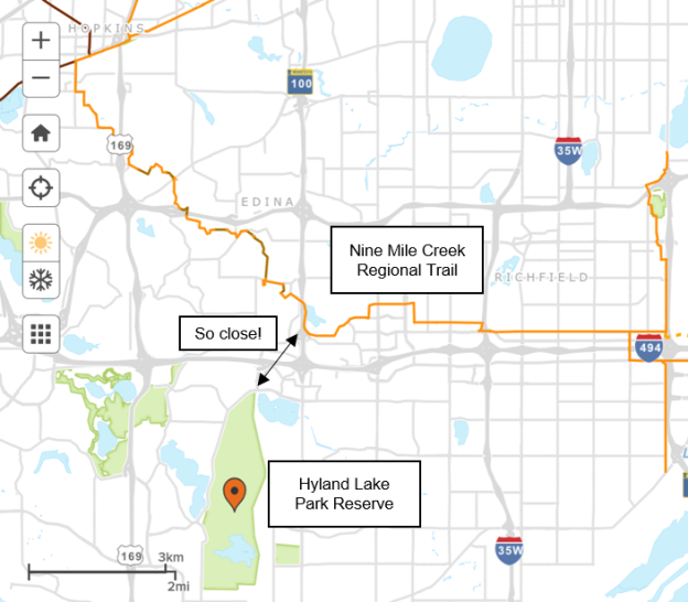 The Missing Link Between Nine Mile Creek Trail and Hyland Lake Park ...